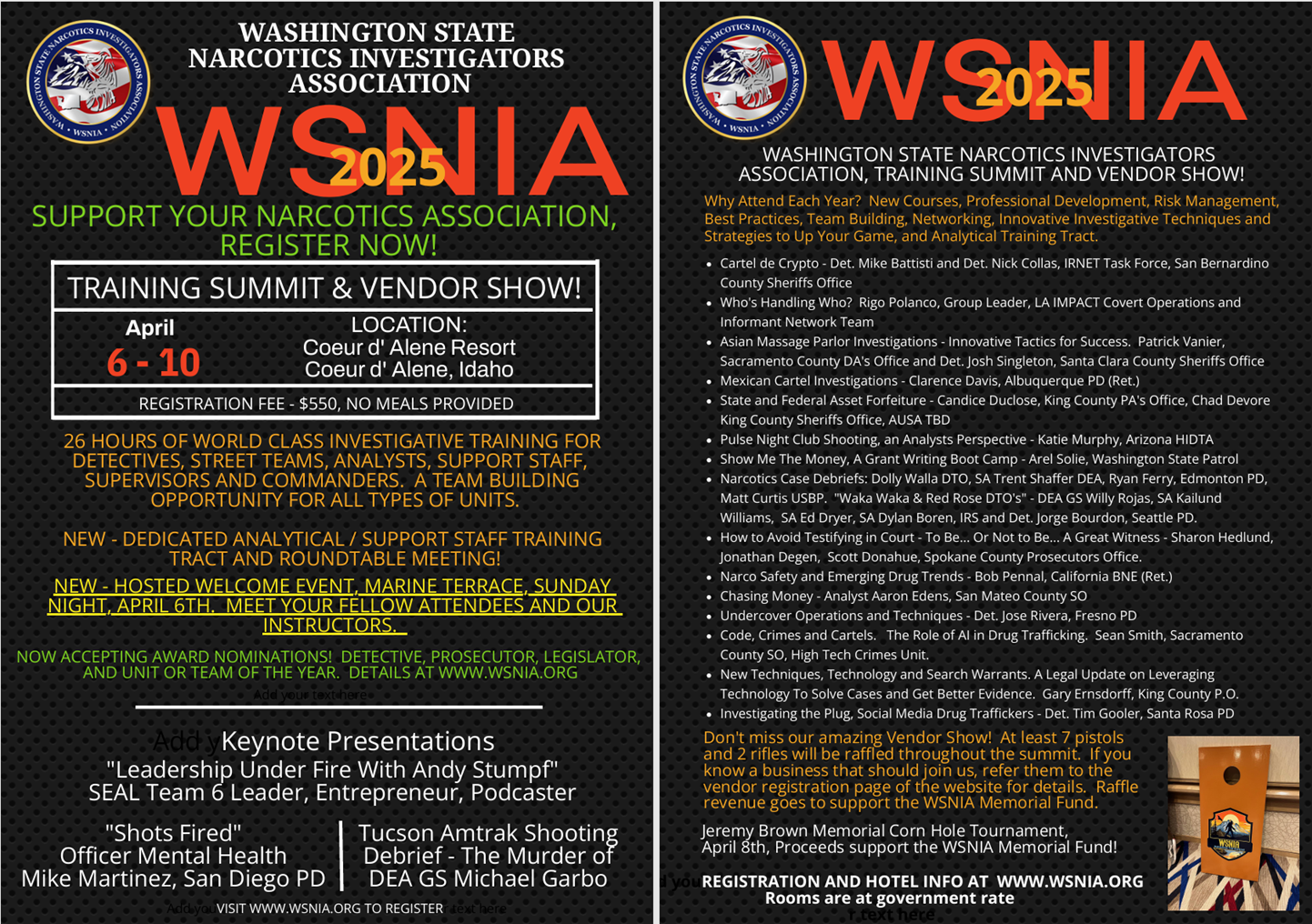 Training – Washington State Narcotics Investigators Association – WSNIA